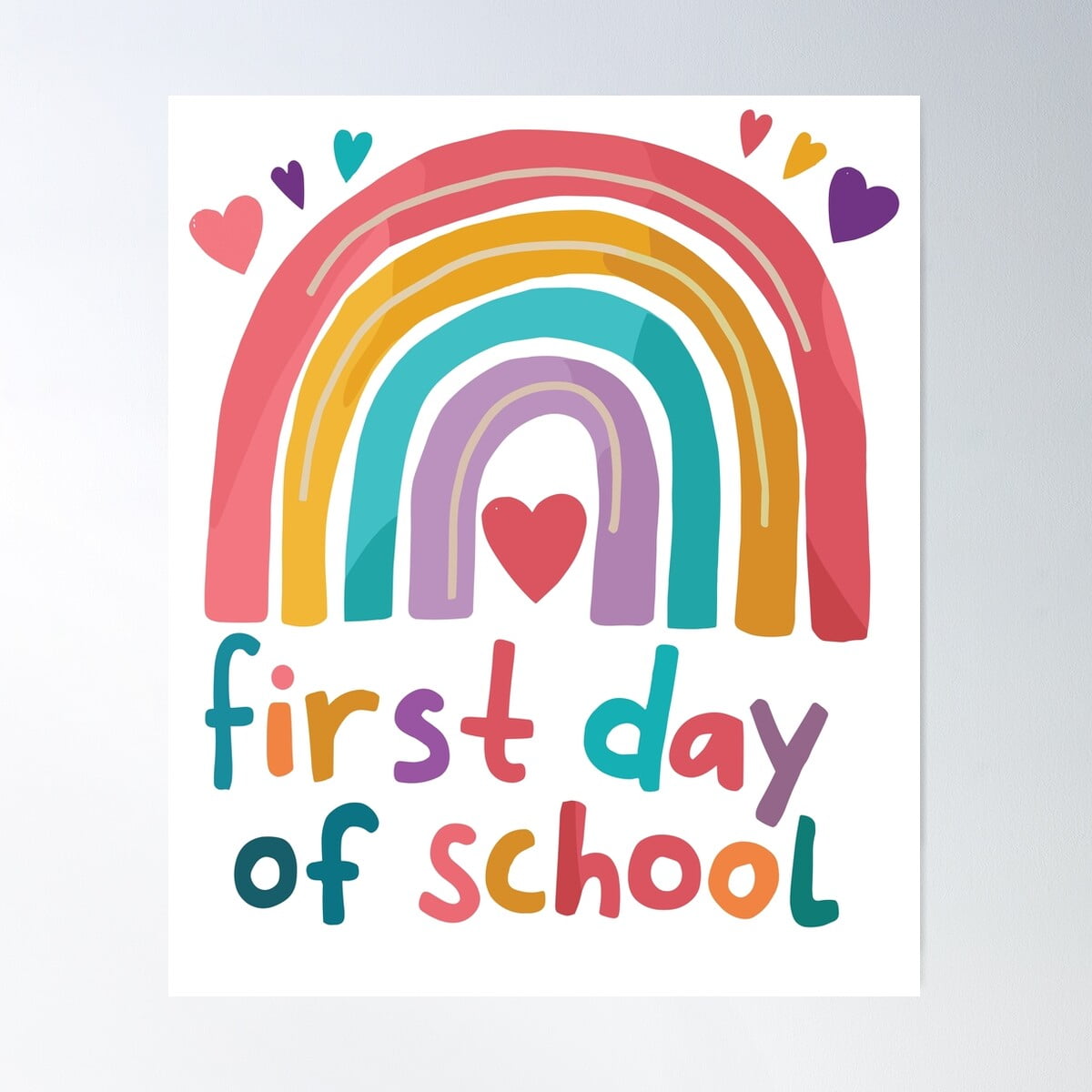 Happy First Day Of School Design Back To School Poster Wall Art, Modern ...