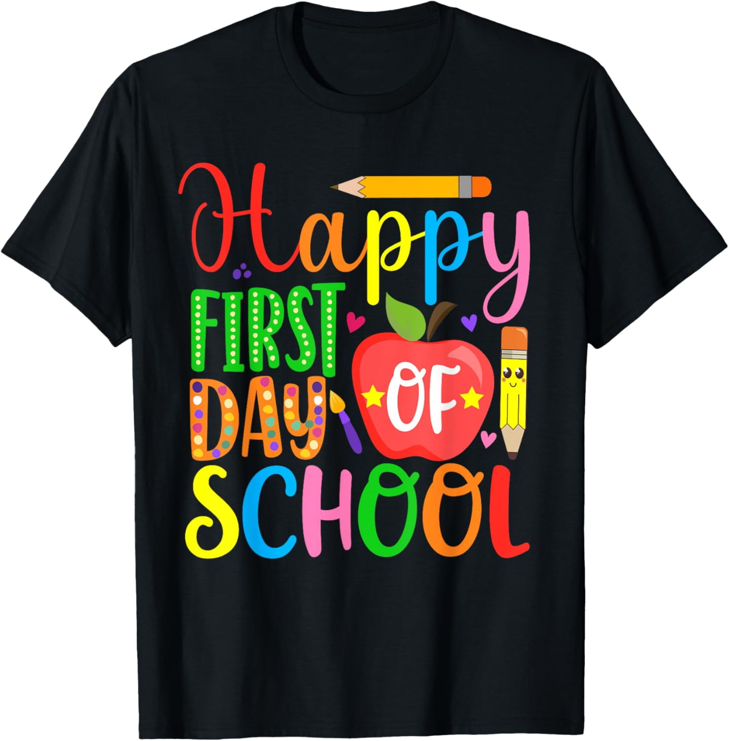 Happy First Day Of School Teacher And Student Back To School T-Shirt ...