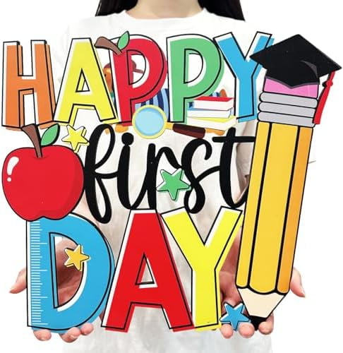 Happy First Day of School Wooden Sign, Welcome Back to School ...