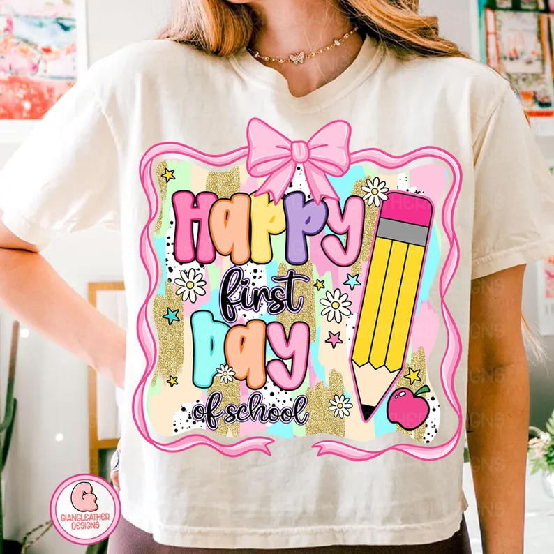 Happy First Day of School T-Shirt – Bruh We Back Teacher Tee – Preppy ...