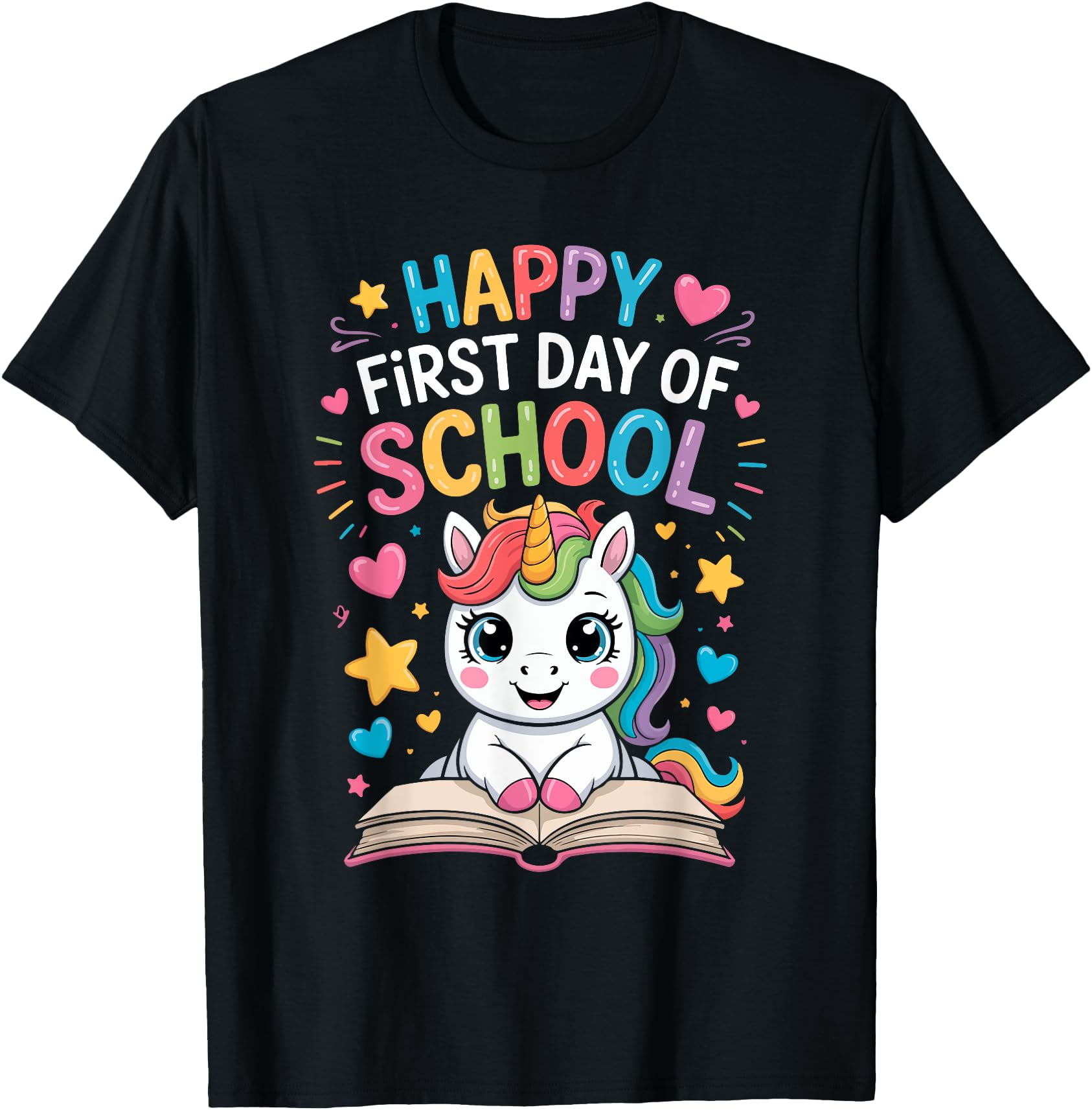 Happy First Day of School Unicorn T-Shirt Back to School Tee - Walmart.com