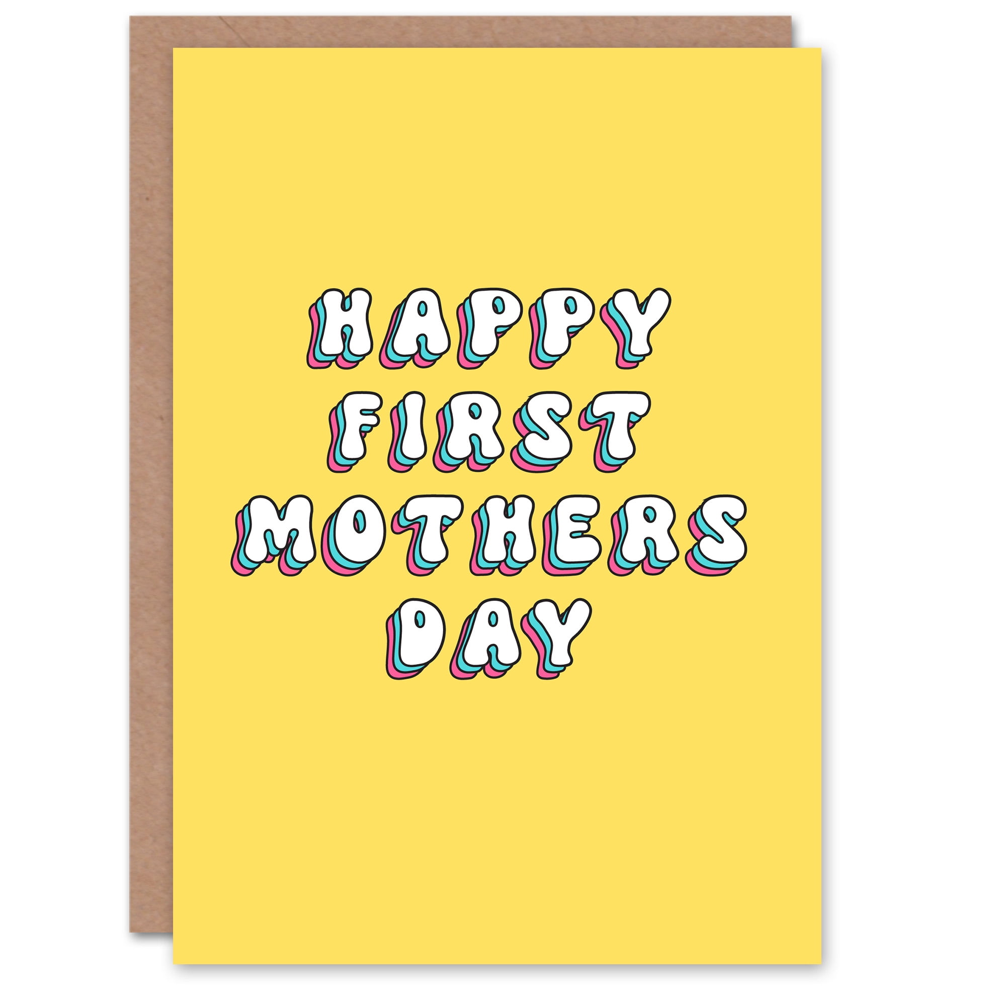 Happy First Mother's Day Modern Bright Bold Mum Greeting Card - Walmart.com