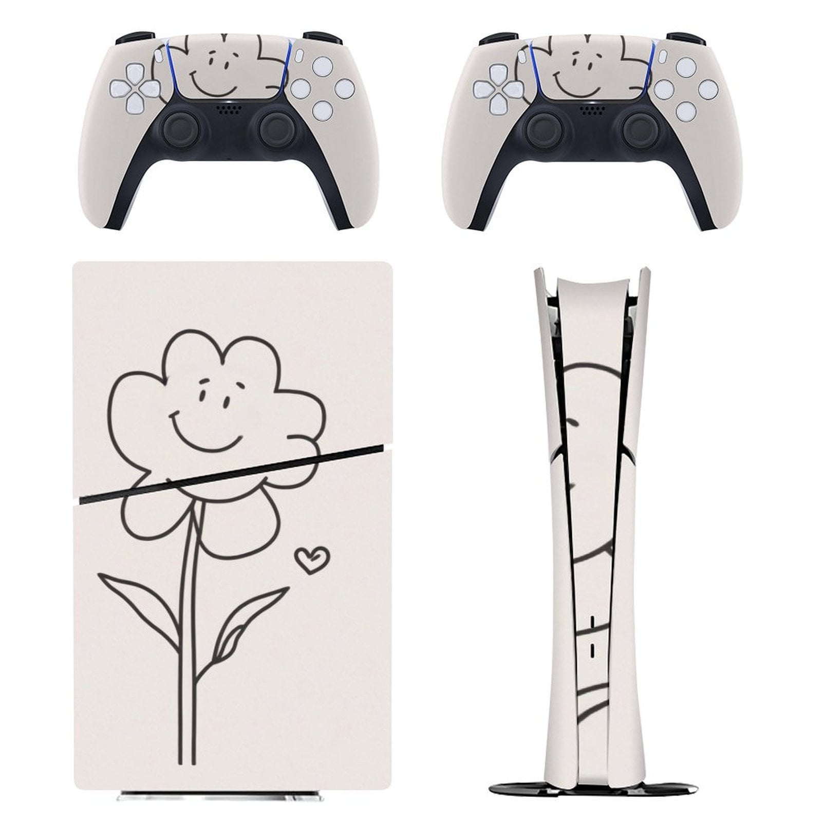 Happy Flower Console Skin Bundle for PS5 Pro Slim Disc & Digital / PS4 ...