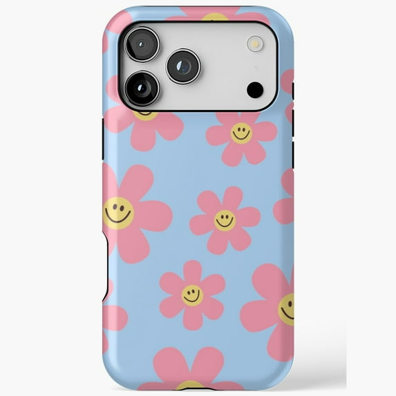 Happy Flower Retro Daisy Pattern iPhone Case 11 to 17 Pro Max - Walmart.com