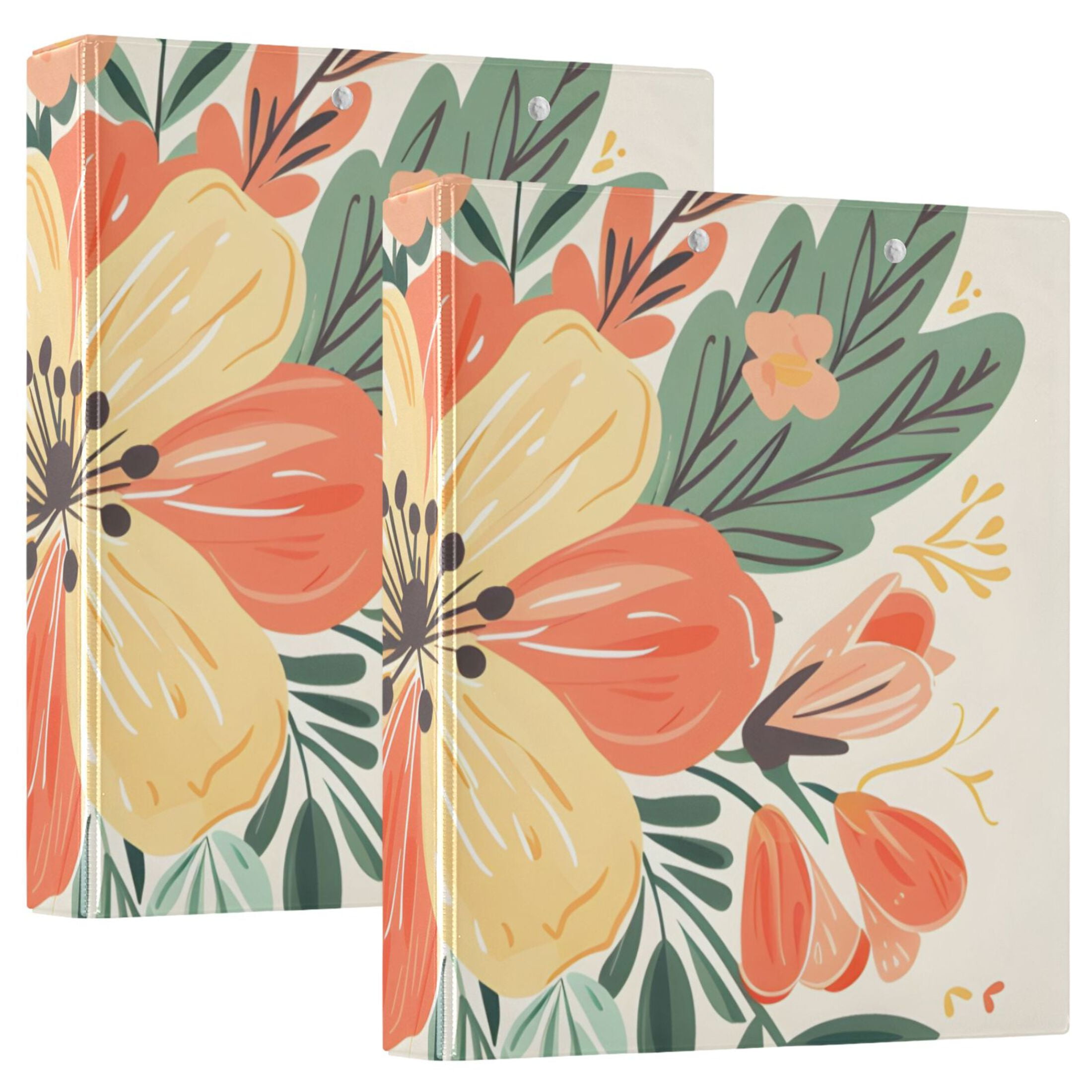 Happy Flowers 3 Ring Binders 1.5 inch Hardcover File Folders with ...