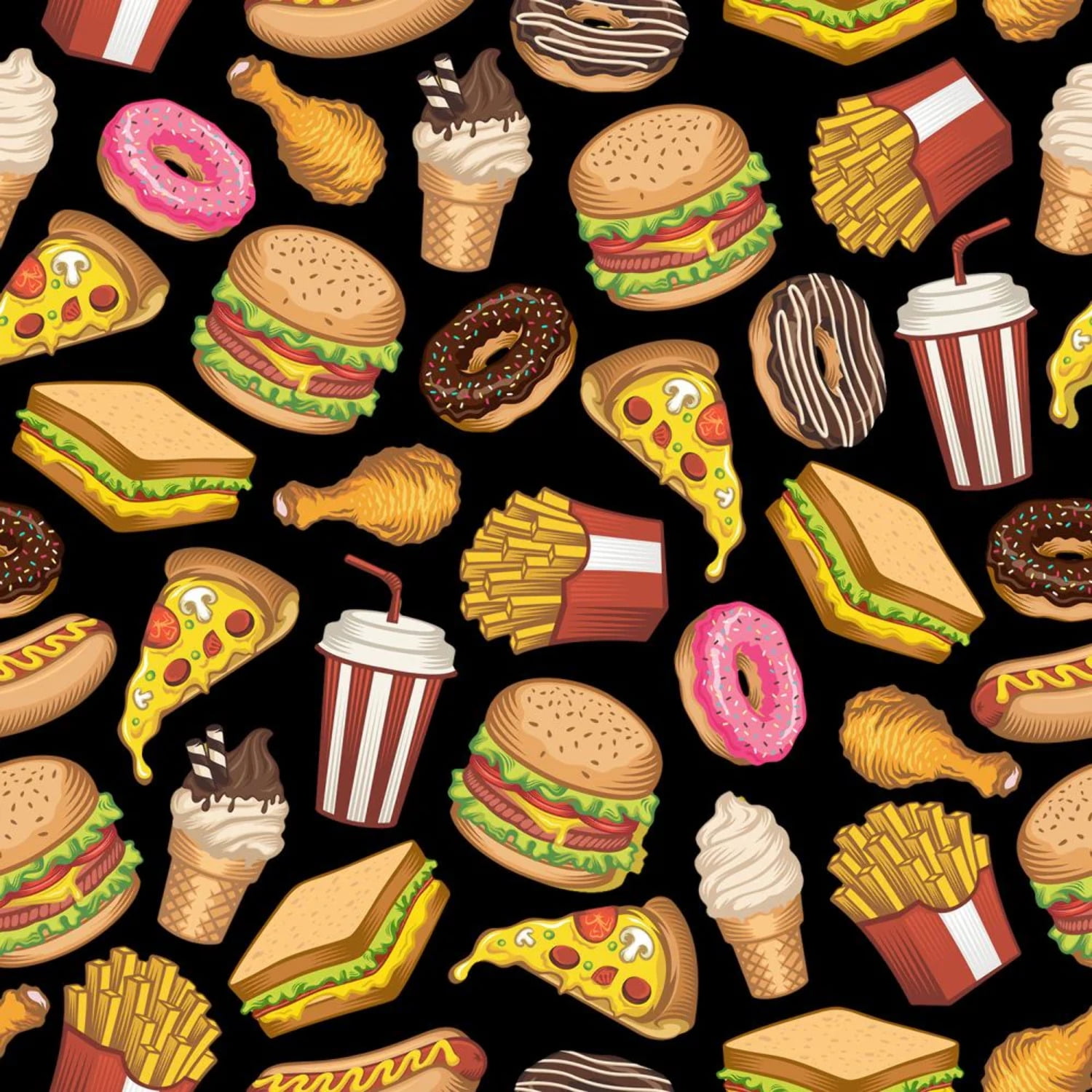 Happy Food Cotton Fabric - Walmart.com