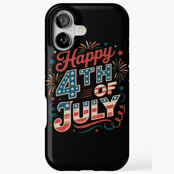Happy Fourth Of July Celebration Text iPhone Case 17 through 11 Pro Max ...