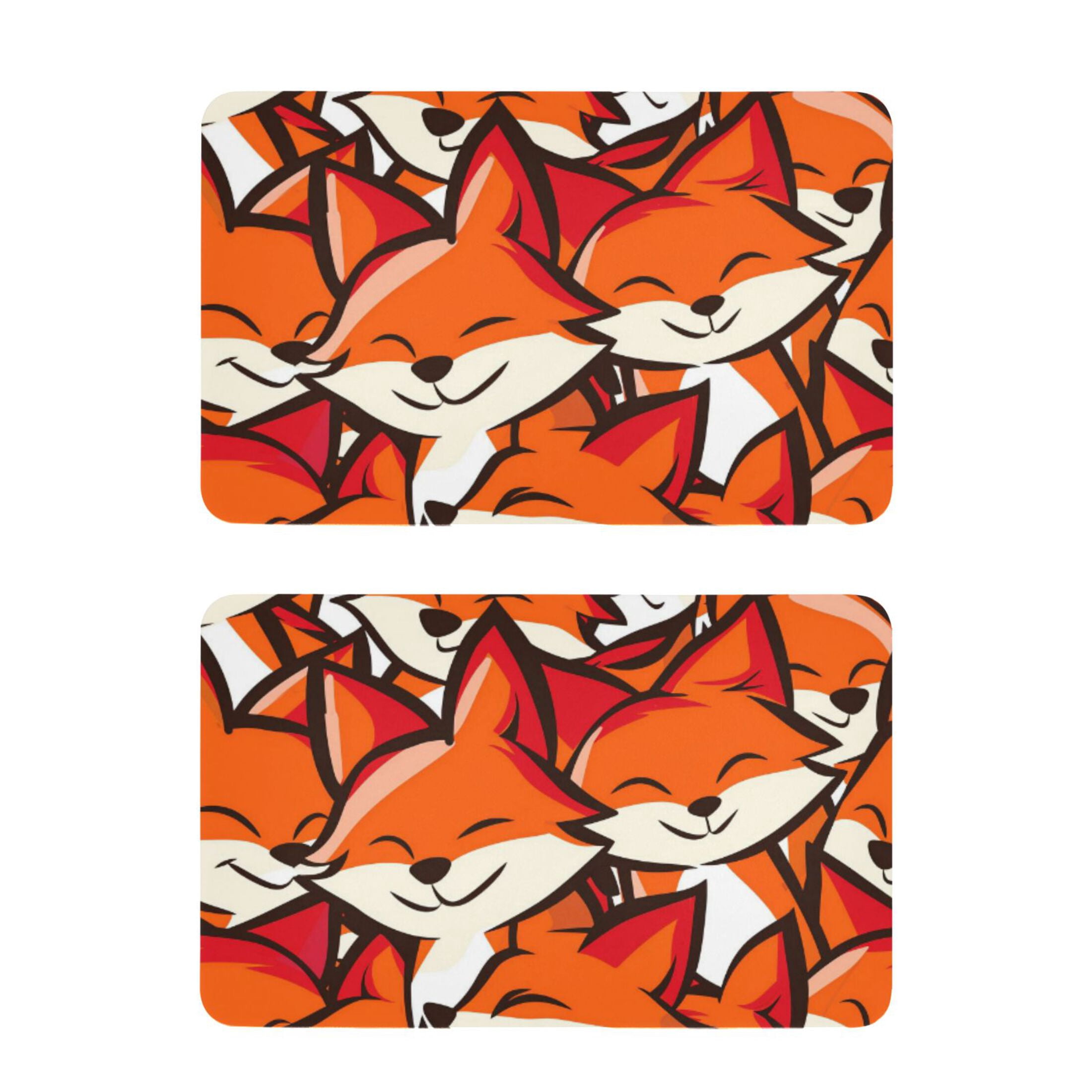 Happy Foxes Face Refrigerator Magnet Stickers Square Fridge Magnetic ...