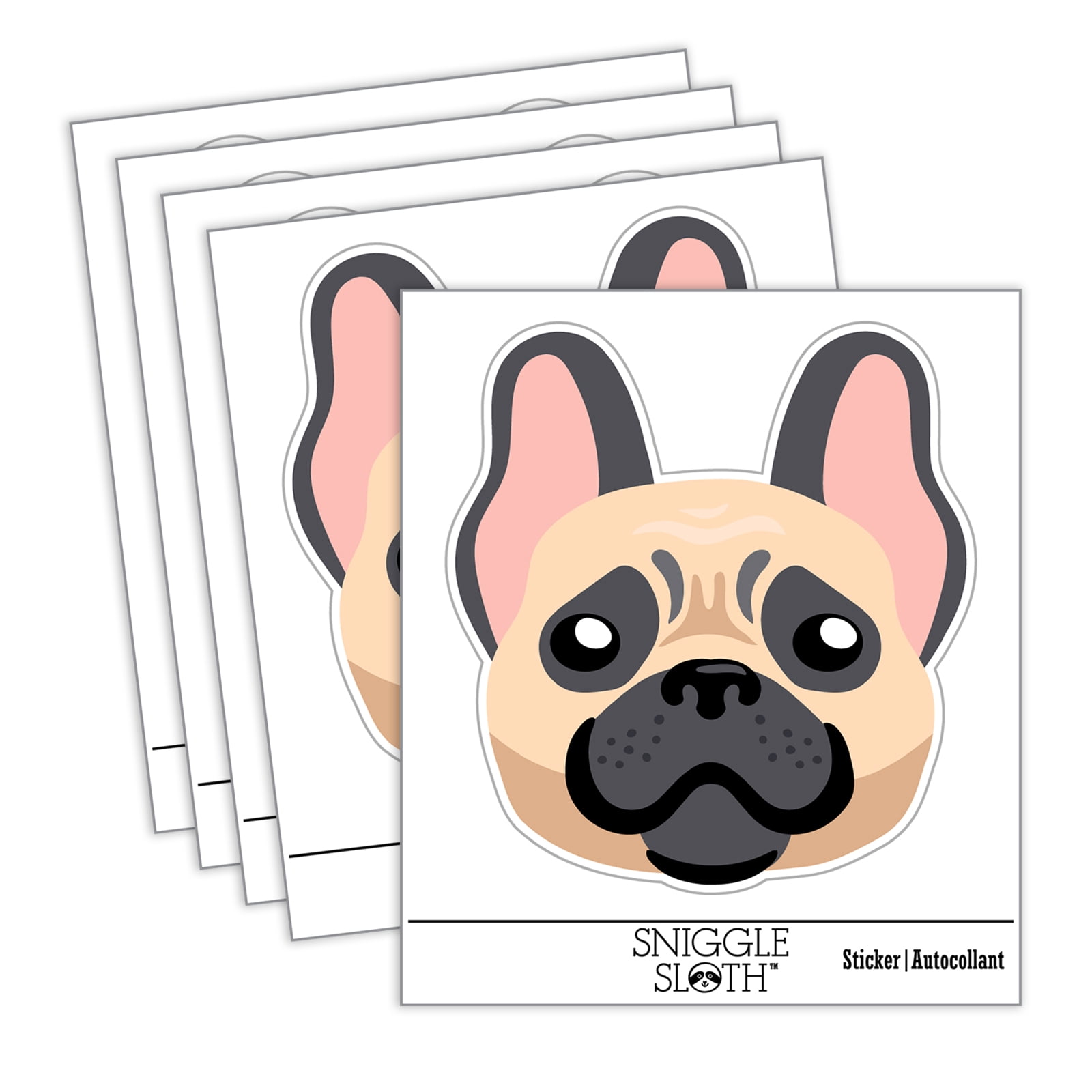 Happy French Bulldog Frenchie Dog Head Car Window Bumper Water Bottle ...