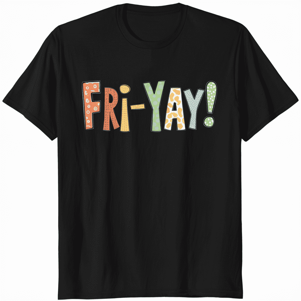 Happy Fri Yay - Funny Teacher Friday T-Shirt - Walmart.com