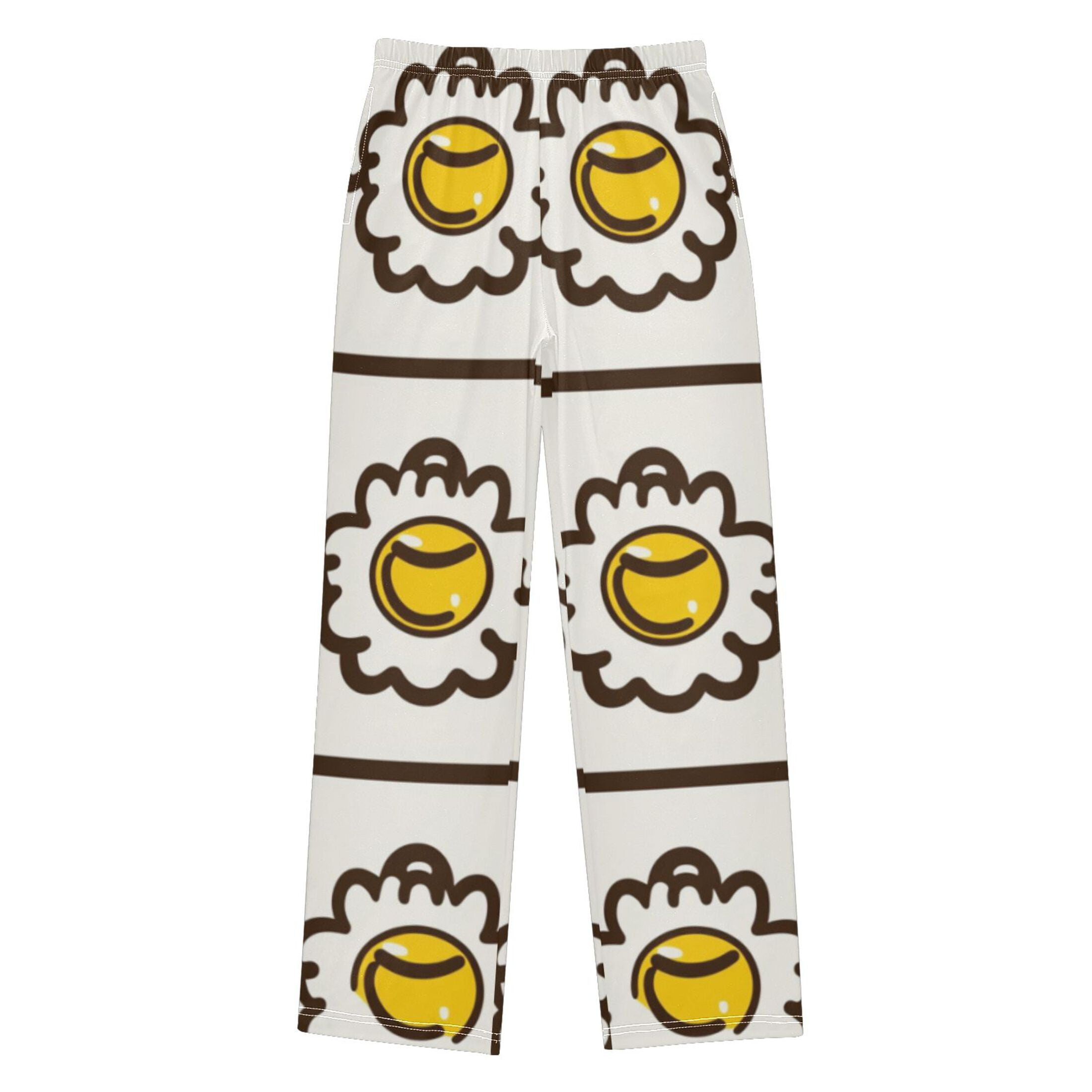 Happy Fried Egg Pattern Pajama Pants Soft Lightweight Lounge Pants ...