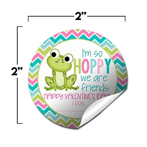 Happy We are Friends Cute Frog Themed Valentine Party Favor Sticker ...