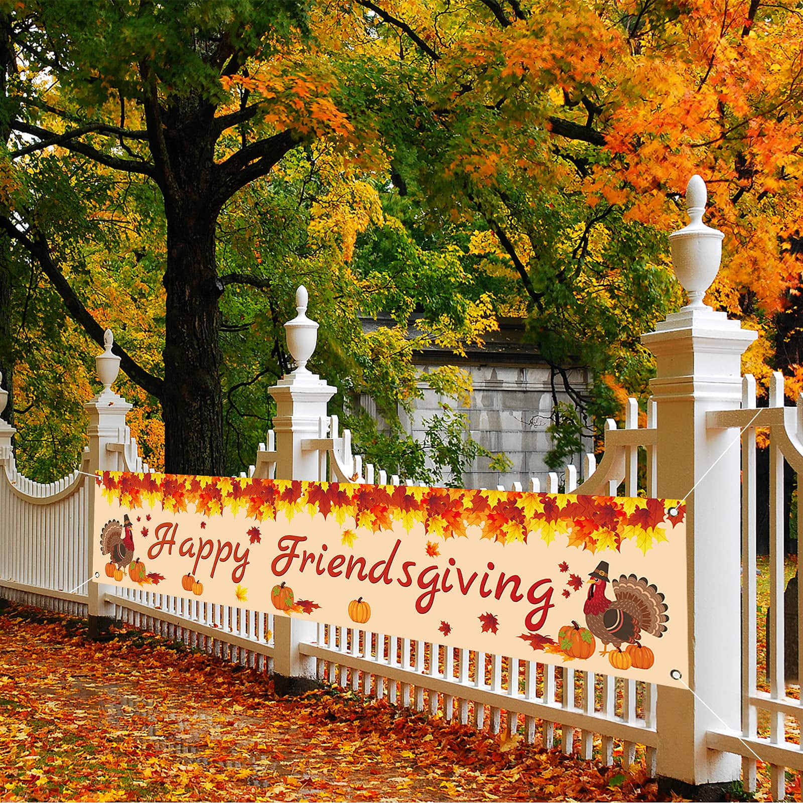 Happy Friendsgiving Banner Thanksgiving Fall Themed Sign Friends ...