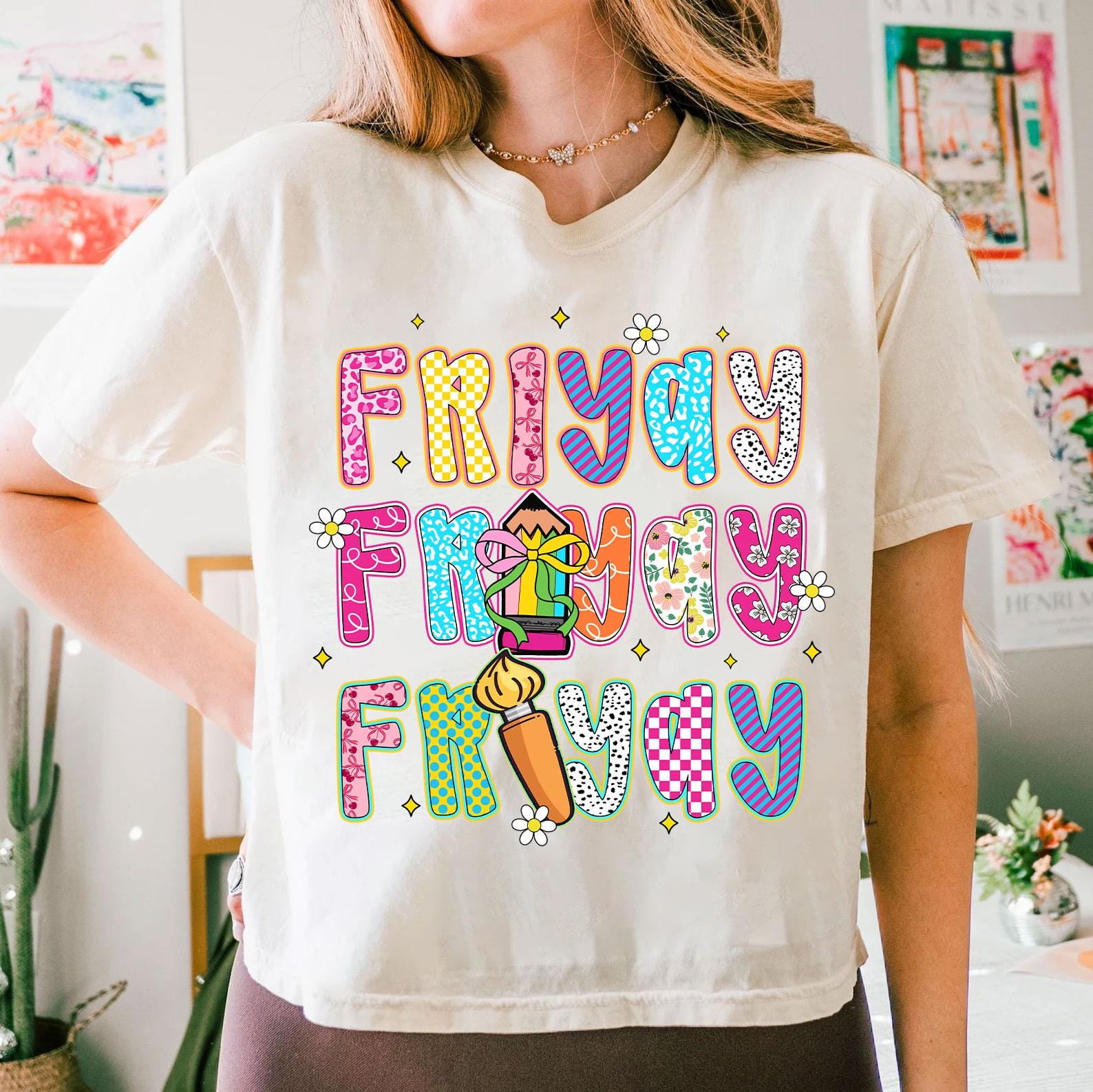 Happy Friyay Teacher Shirt, Preppy Teacher Life Tee, Funny School ...