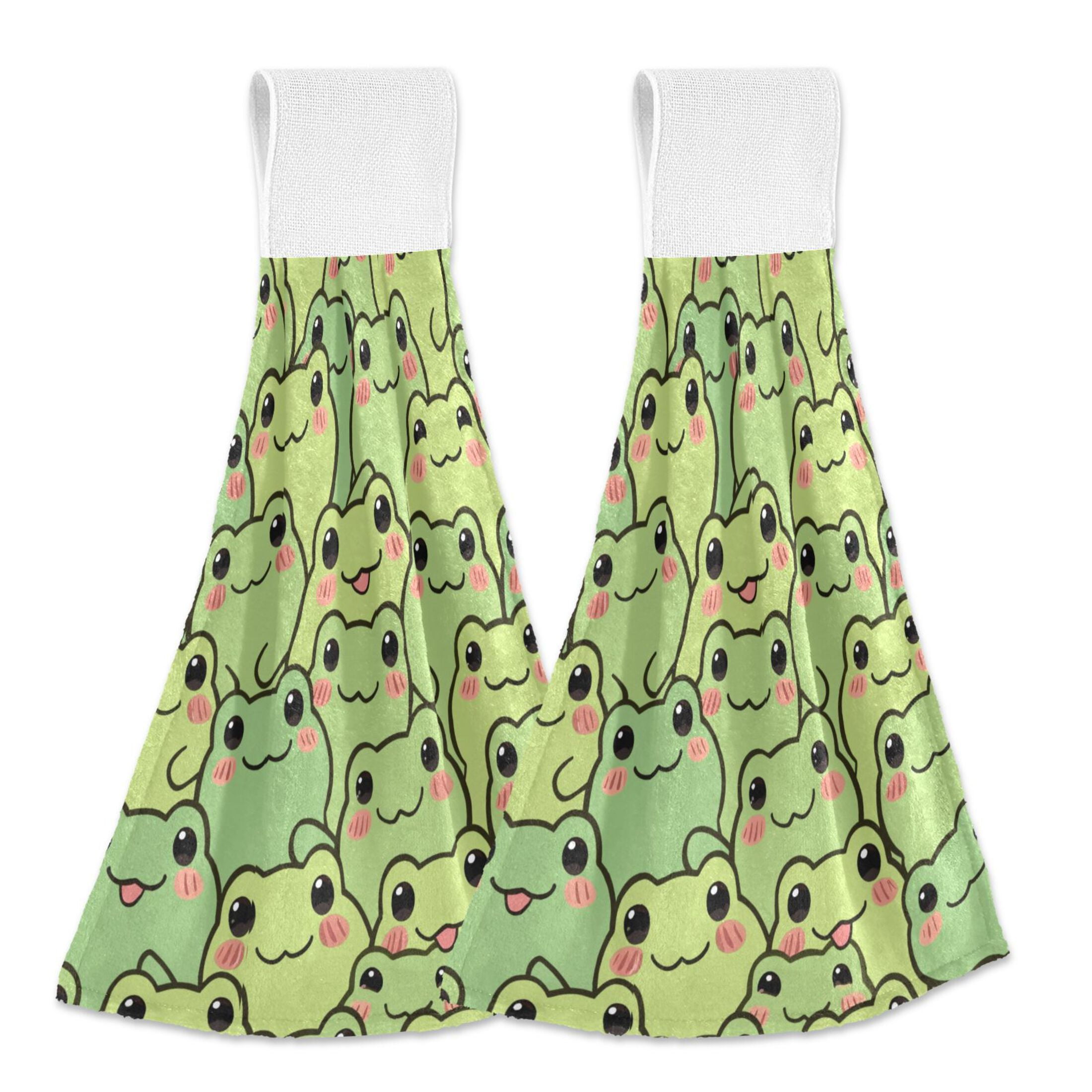 Happy Frogs Hand Towels 2 Pack Quick Drying Home Storage Kitchen Towel ...