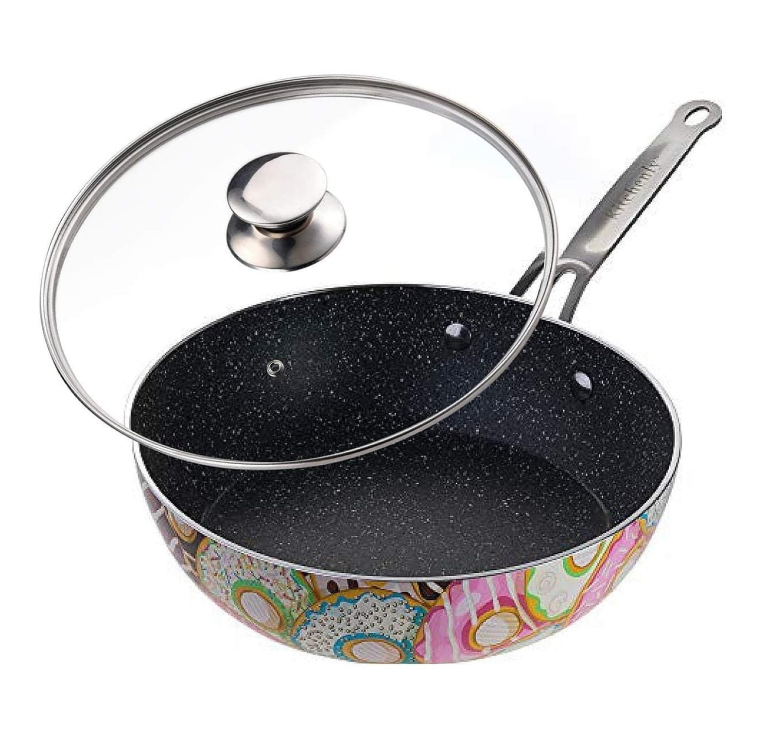 Happy Frying Pan & Lid - Nonstick Pan, Deep Nonstick Frying Pan Stone ...
