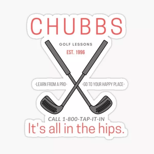 Happy Gilmore Chubbs Golf Lessons Sticker Phone Decal Water Bottle ...