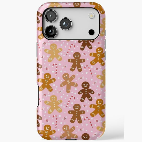 Happy Gingerbread Men Pink Case for iPhone 11 12 13 14 15 16 17 Pro Max ...
