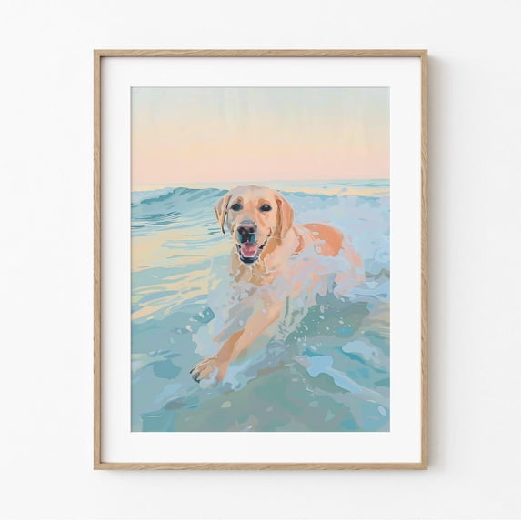 Happy Golden Labrador Retriever Joyful Waterdog Yellow Lab Dog Mom ...
