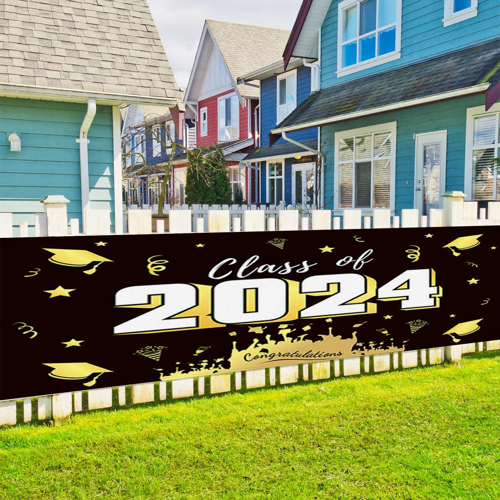 Happy Graduation Banner Blue and Gold - XtraLarge Light Blue Graduation ...