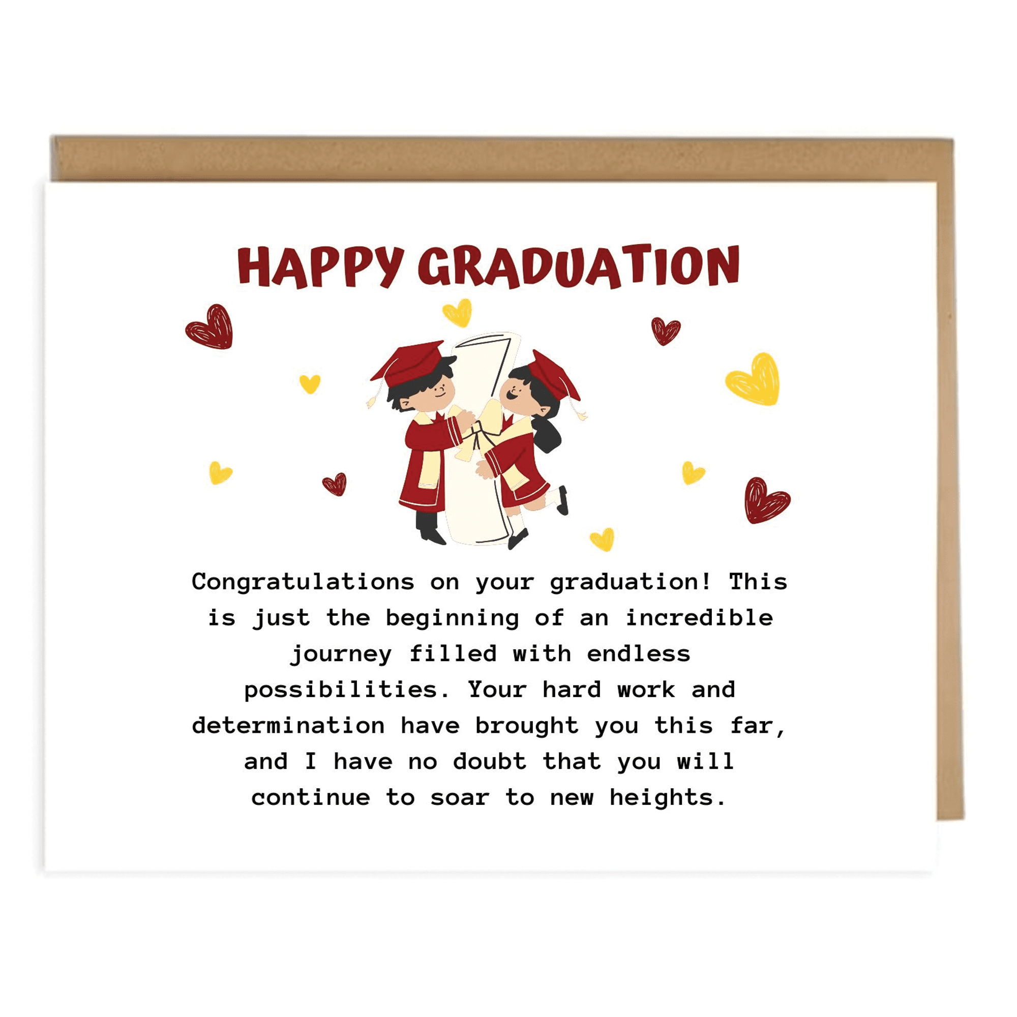 Happy Graduation Card – Inspirational Congratulations Greeting with ...