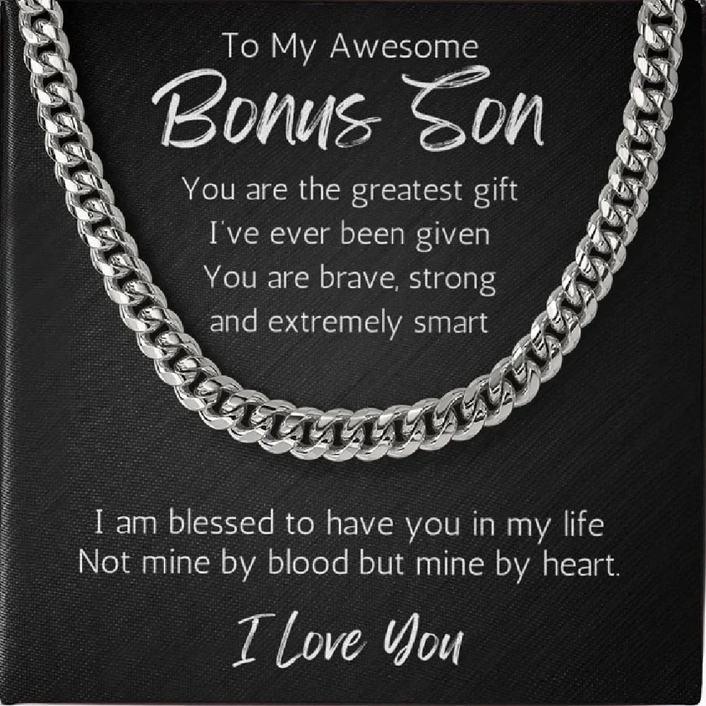 Happy Graduation Men's Cuban Link Chain for Bonus Son with Heartfelt ...
