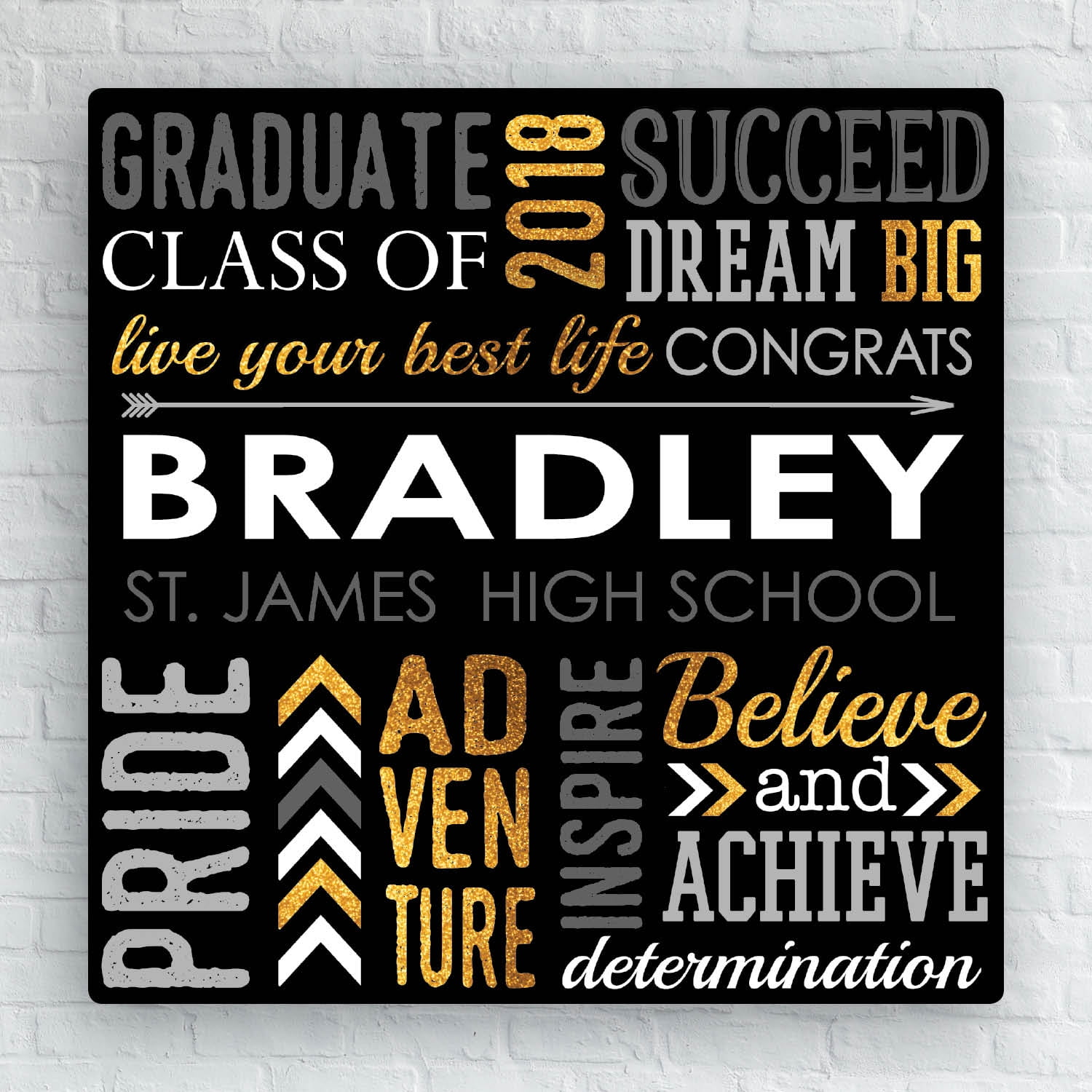 Happy Graduation Personalized 12x12 Canvas - Walmart.com
