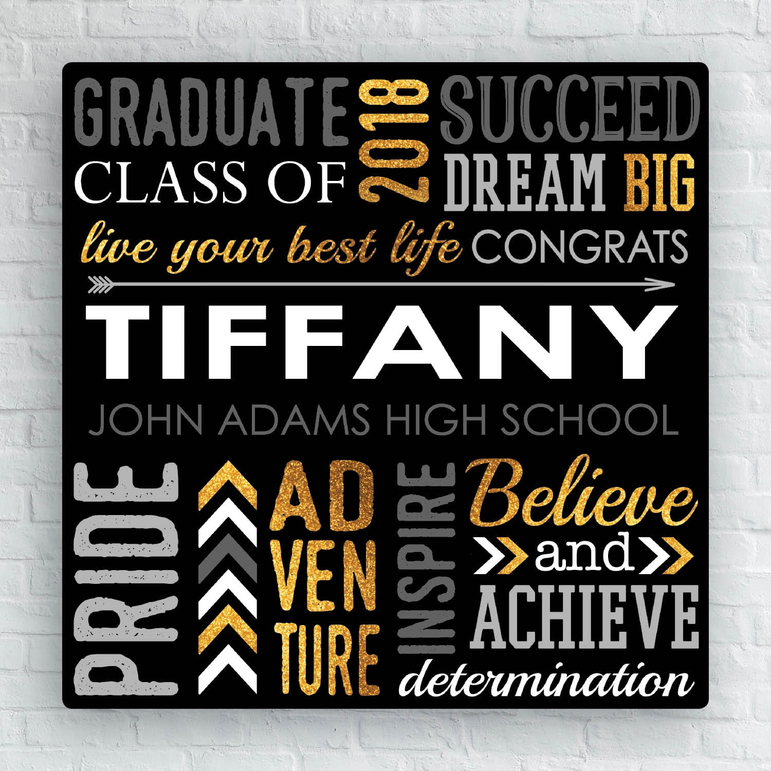 Happy Graduation Personalized 16x16 Canvas - Walmart.com