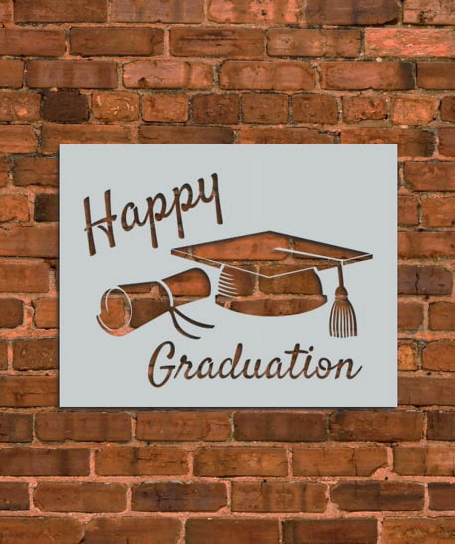Happy Graduation Stencil - Walmart.com