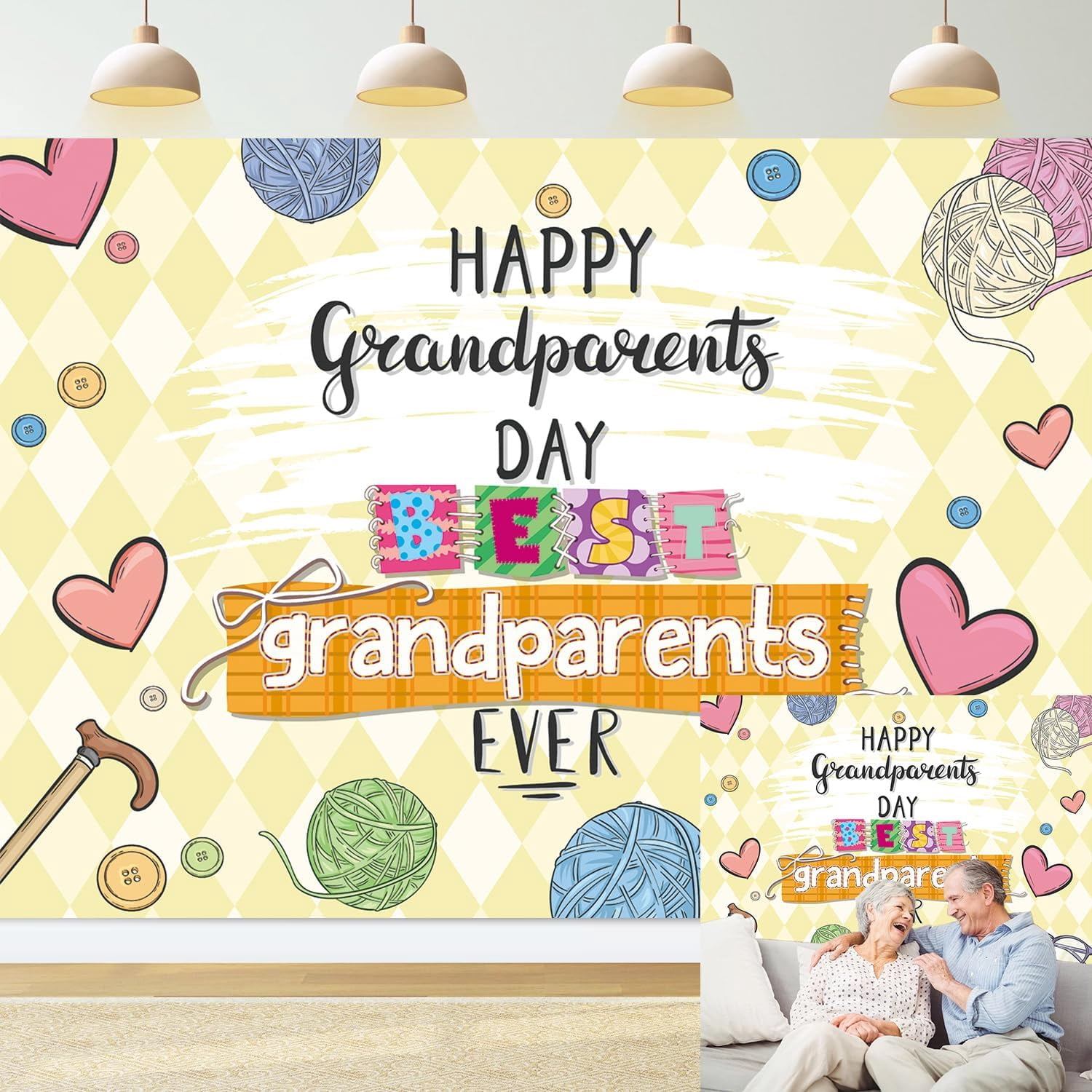 Happy Grandparents Day Backdrop 6x4FT Best Grandparents Ever Banner ...