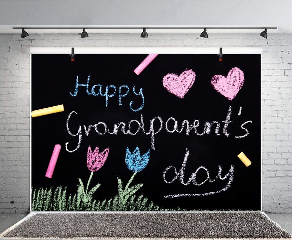Happy Grandparents Day Backdrop Old Classroom Party Blackboard Chalk ...