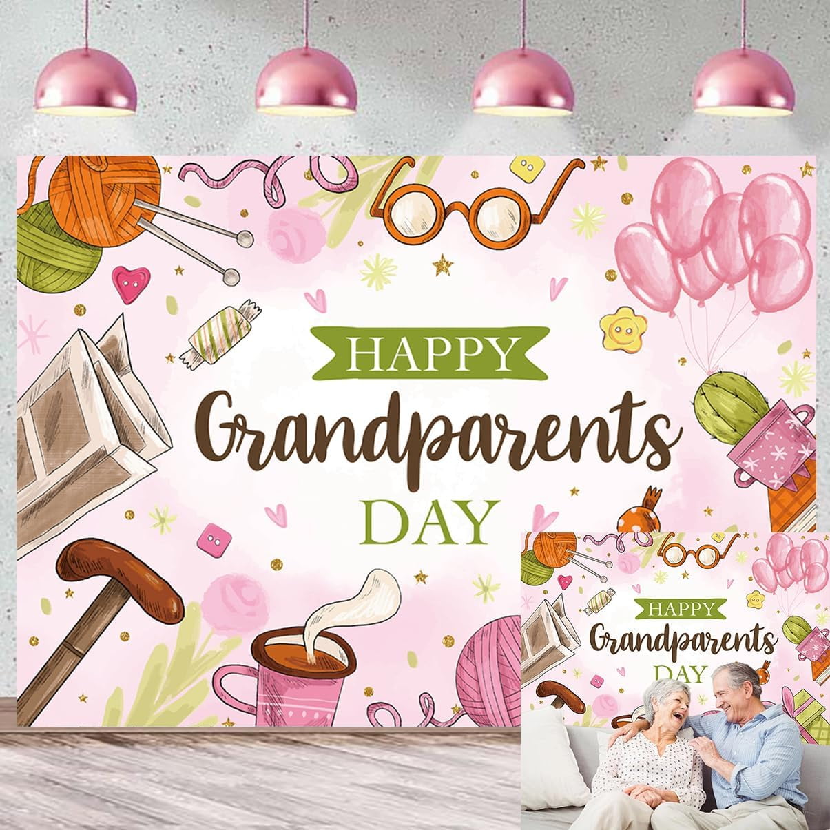 Happy Grandparents Day Backdrop School Event Love Grandparents Party ...