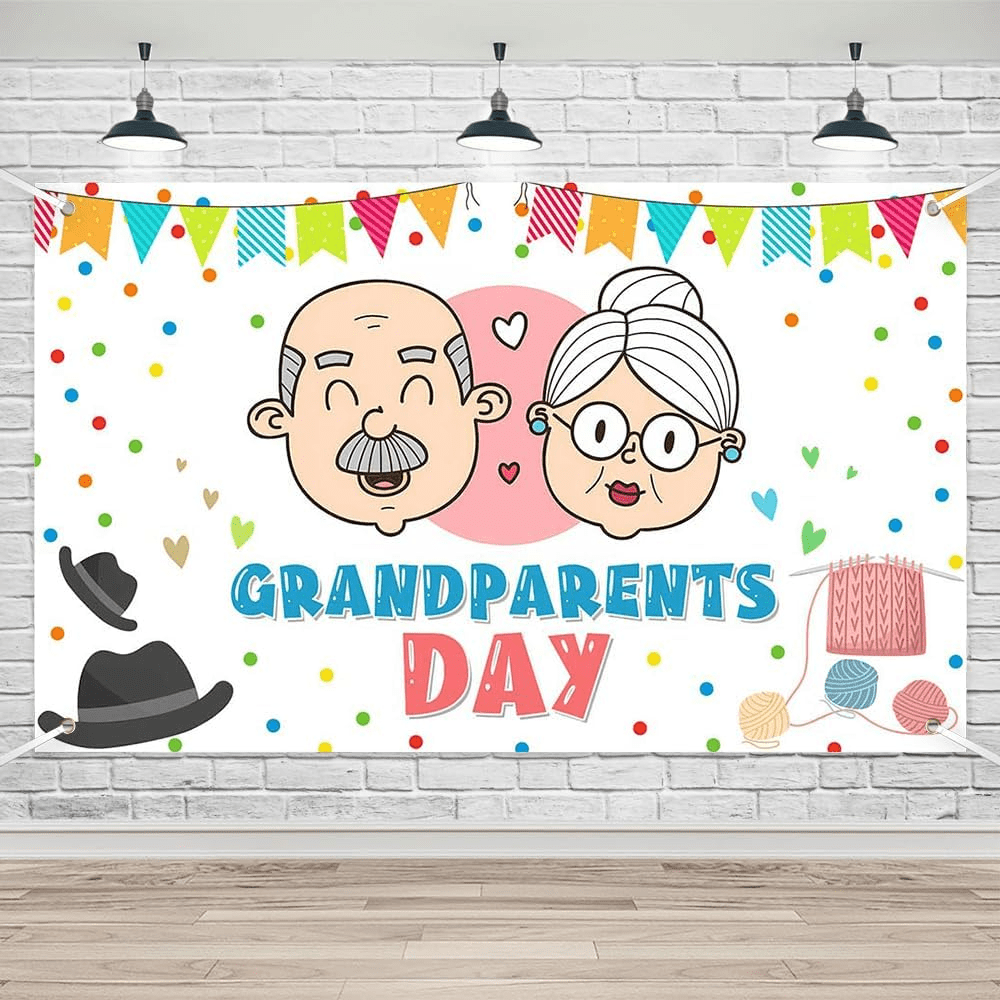 Happy Grandparents Day Banner Best Grandpa Grandma Backdrop Family ...