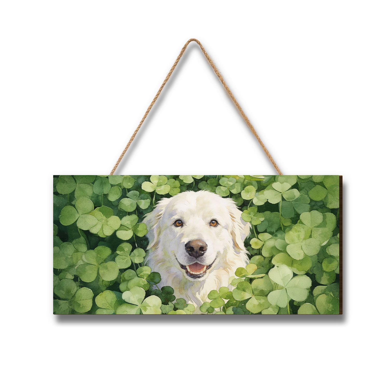Happy Great Pyrenees Welcome St Patrick's Day Lucky Shamrocks Clover ...