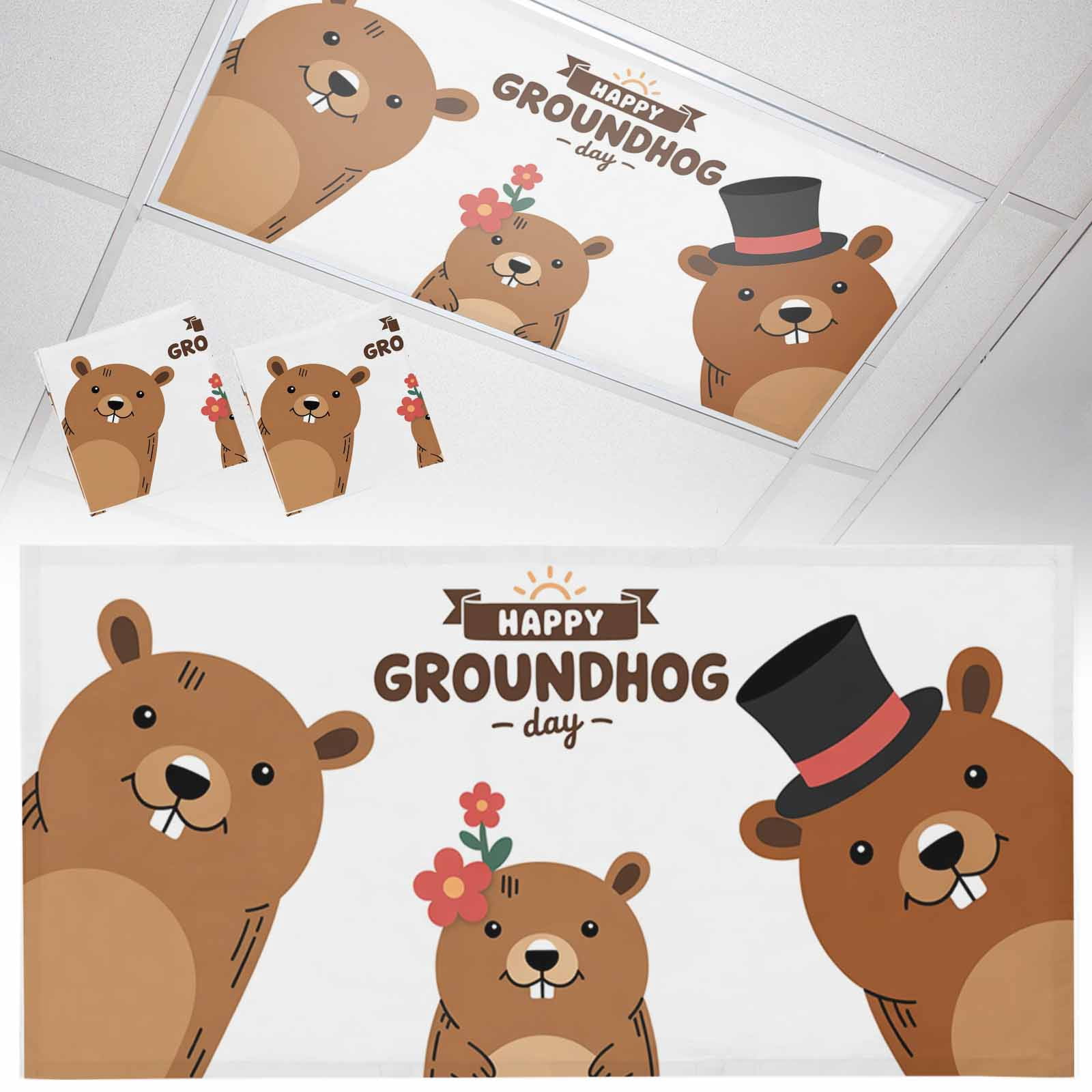 Happy Ground Day Fluorescent Light Covers Country Cartoon Floral Hat ...