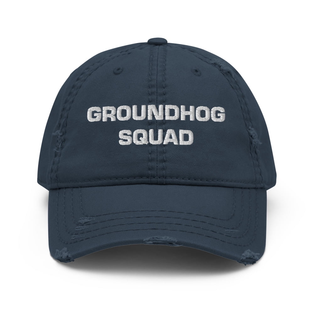Happy Groundhog Day 2025 Embroidered Distressed Dad Hat, Groundhog ...