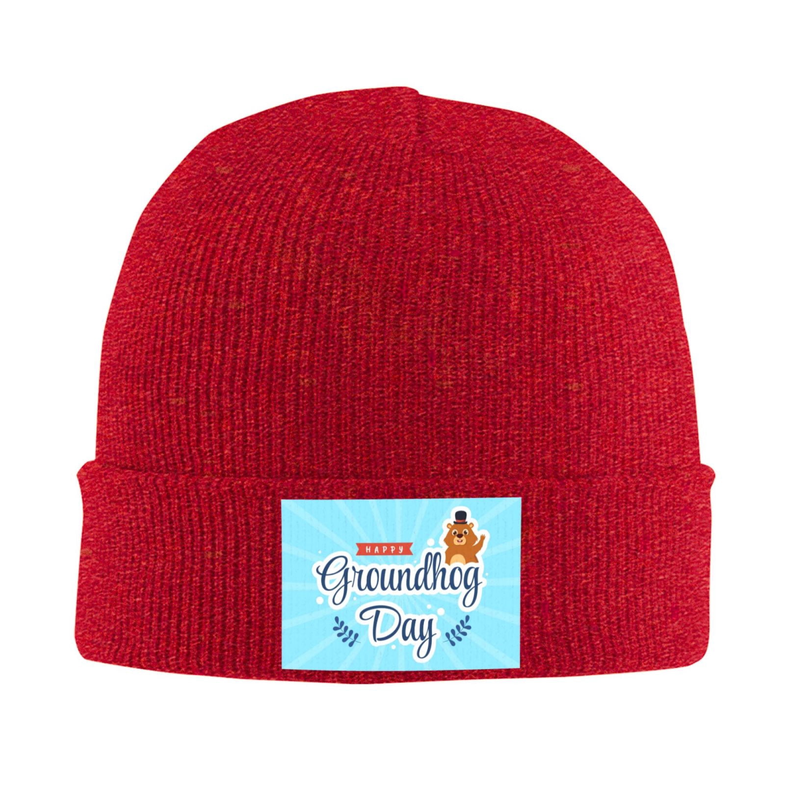 Happy Groundhog Day Beanie Hat For Women Men Pullover Cap Warm Knit Hat ...
