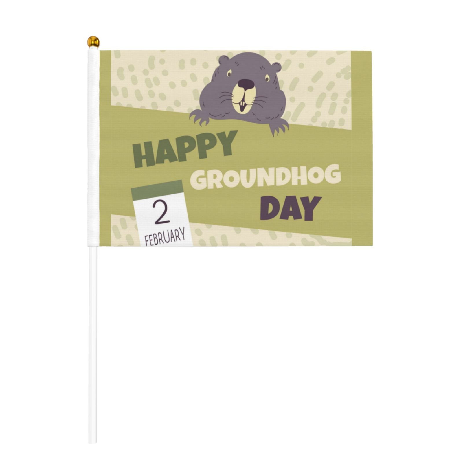 Happy Groundhog Day Flag Small Mini Hand Held Flags Small Miniature ...