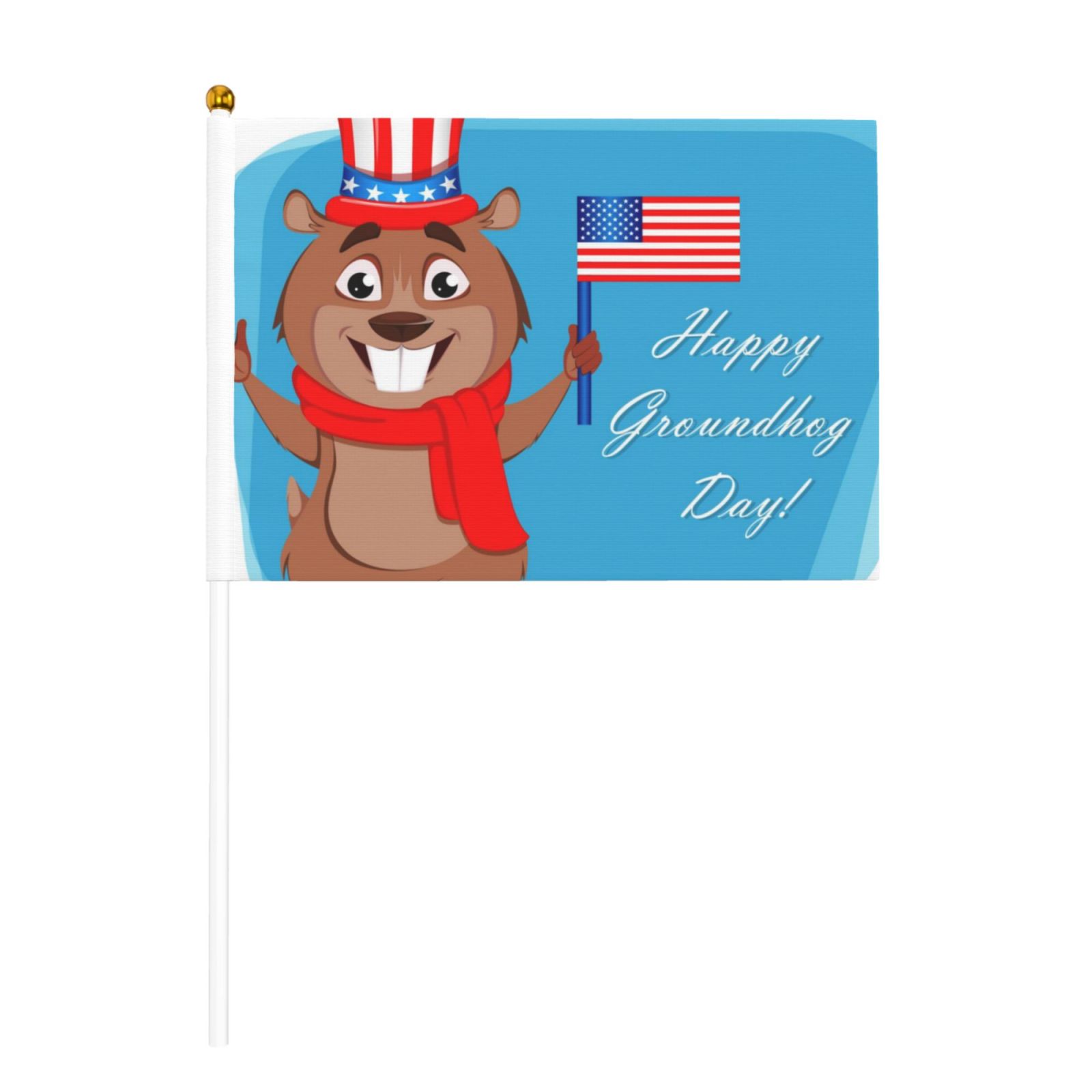 Happy Groundhog Day Flag Small Mini Hand Held Flags Small Miniature ...