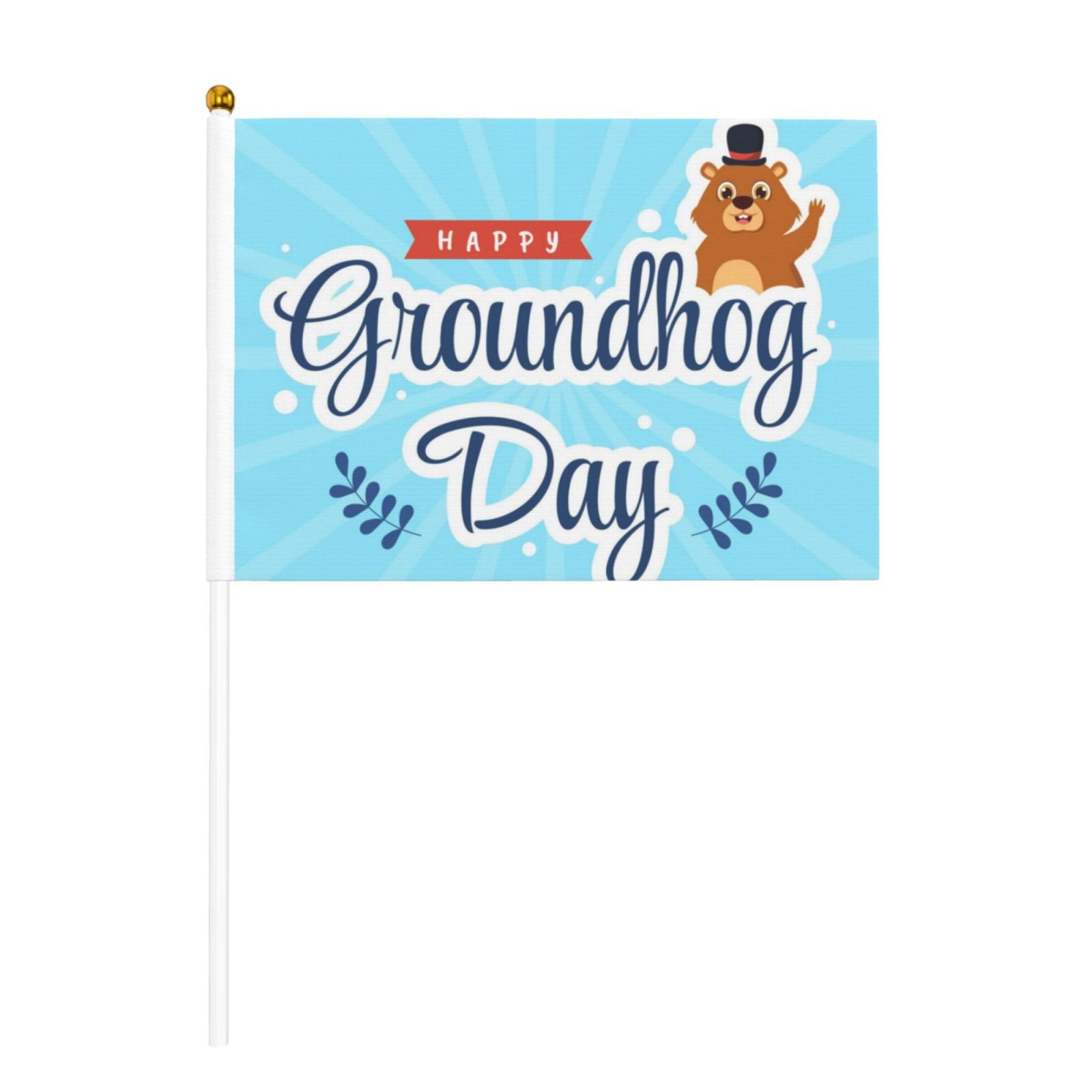 Happy Groundhog Day Flag Small Mini Hand Held Flags Small Miniature ...