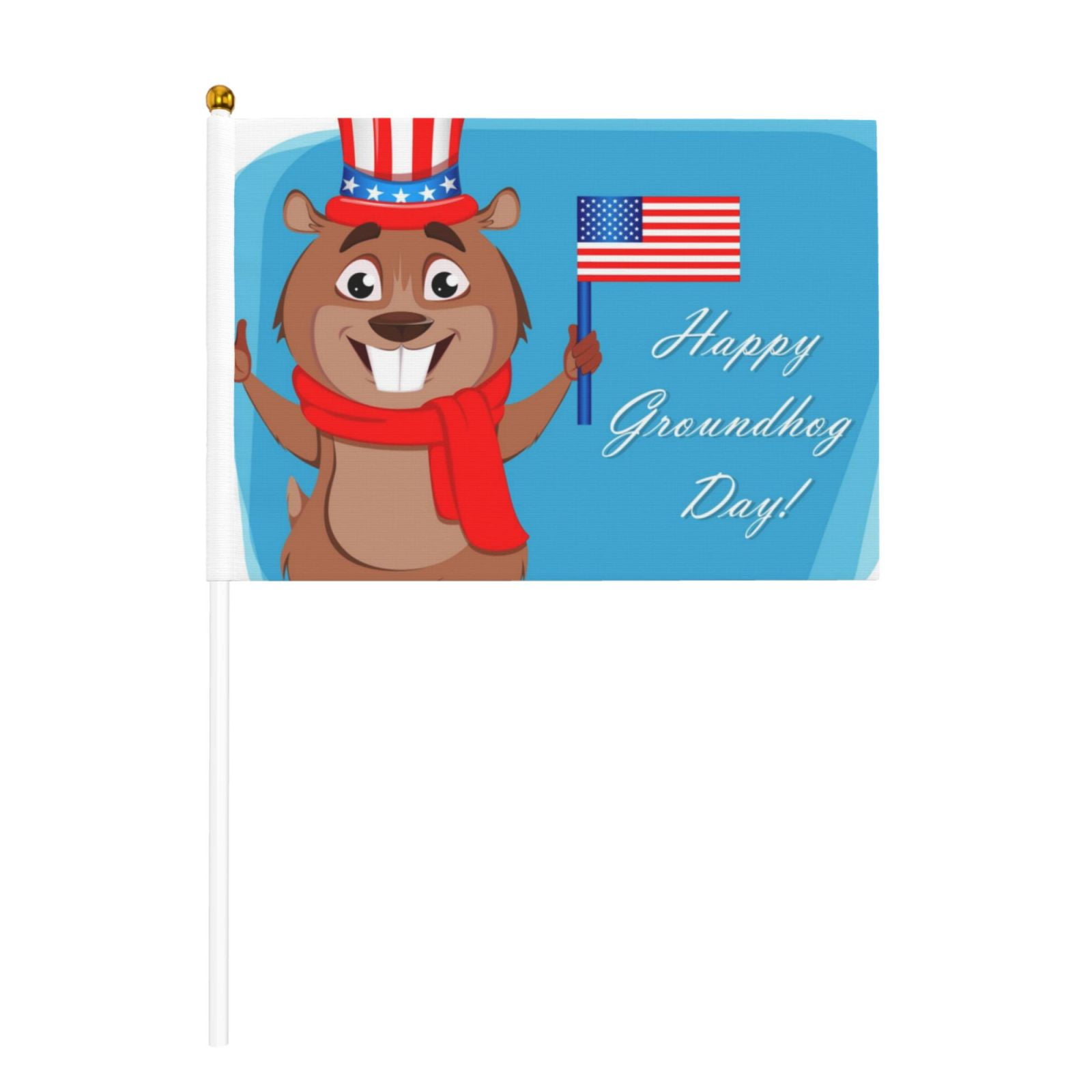 Happy Groundhog Day Flag Small Mini Hand Held Flags Small Miniature ...