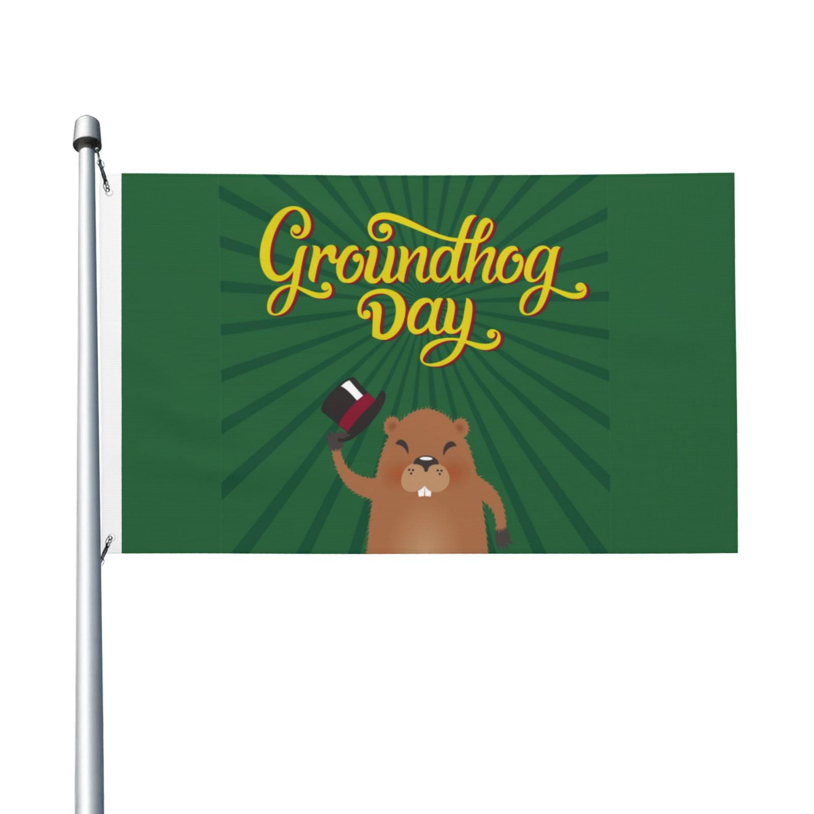 Happy Groundhog Day Garden Flags 3x5 Ft Decoration Double Side Print ...