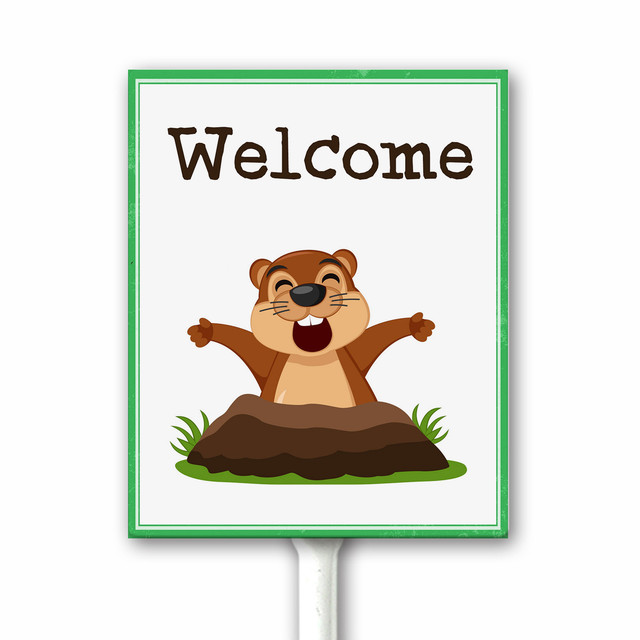 Happy Groundhog Day Welcome Sign Funny Groundhog Day Decor Sign (12x8 ...