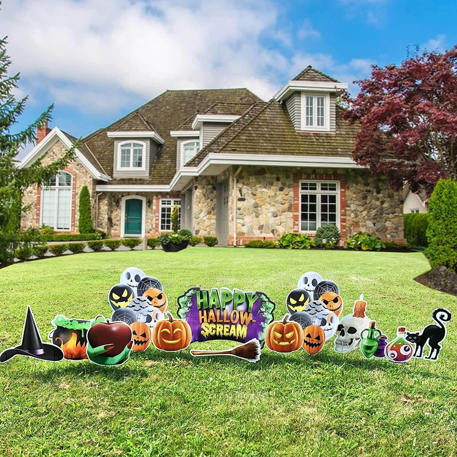 Happy Hallow Scream Halloween Yard Card Decoration 12 pc set - Walmart.com