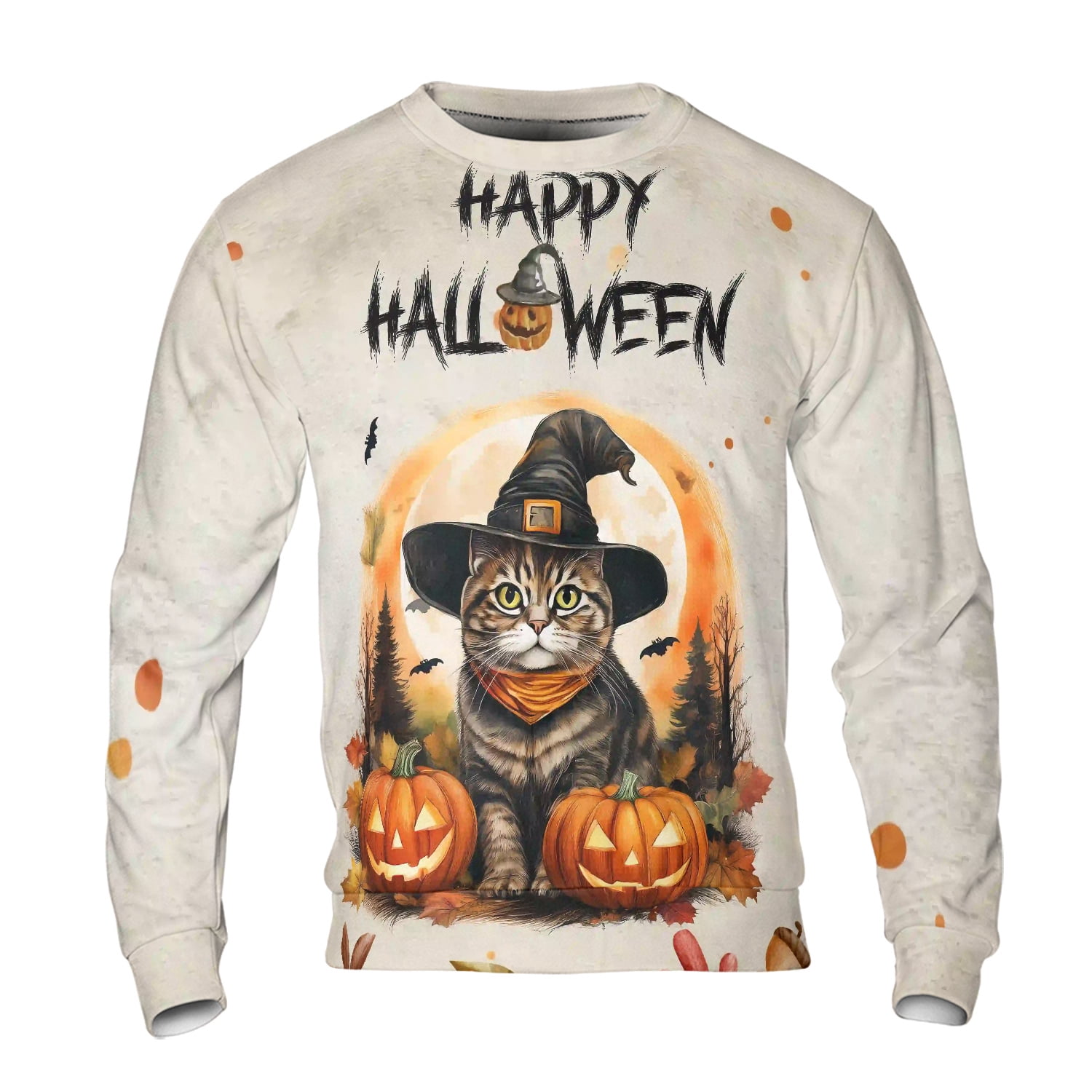 Happy Halloween American Shorthair Witches Hat Pumpkin Carving All Over ...