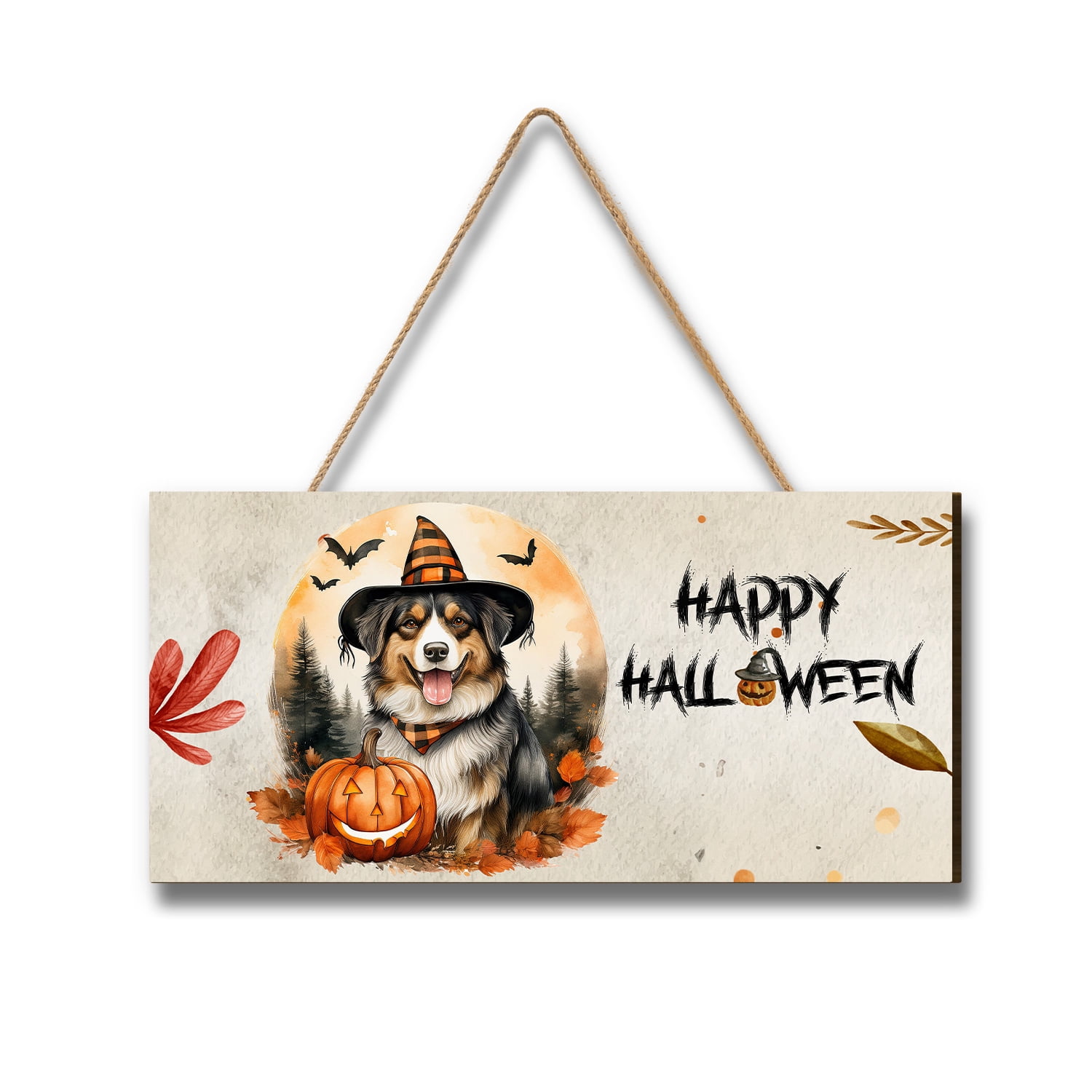 Happy Halloween Australian Shepherd Witches Hat Pumpkin Carving ...