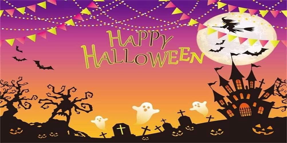 Happy Halloween Backdrop Scary Haunted Castle Horror Graveyard ...