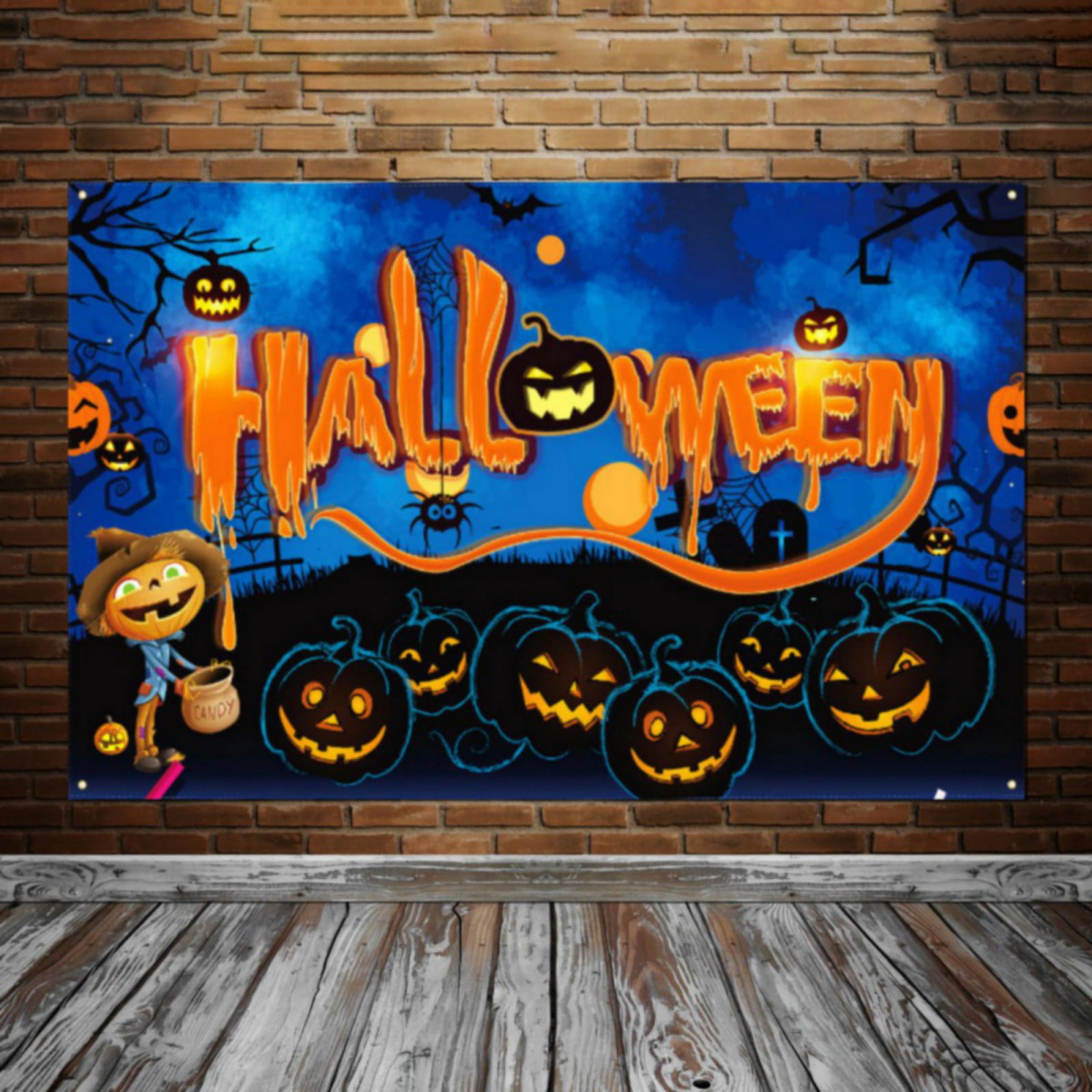 Happy Halloween Banner - 3.8x5.9FT Spooky Happy Halloween Backdrop ...