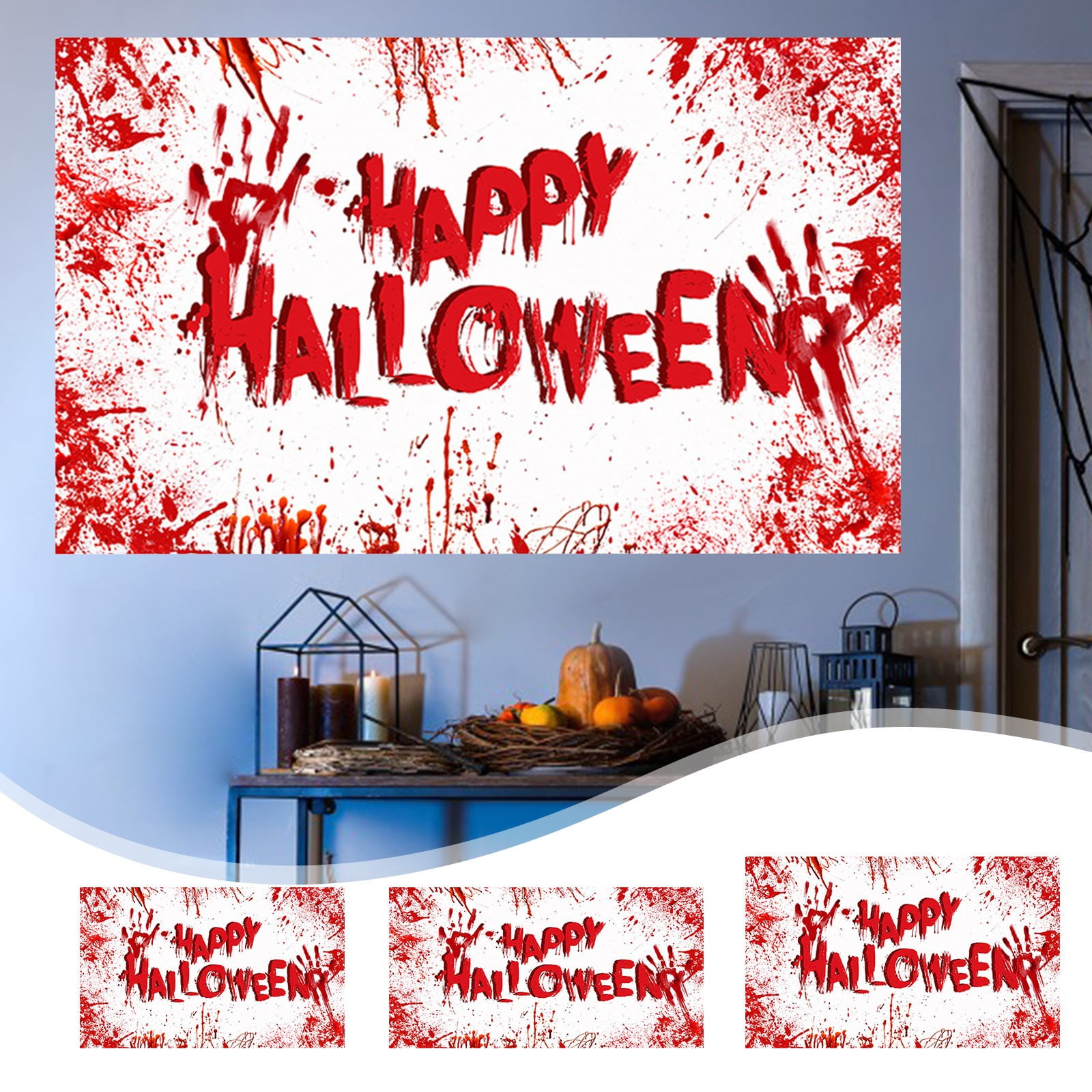 Happy Halloween Banner, Large Halloween Banner Background Decorations ...
