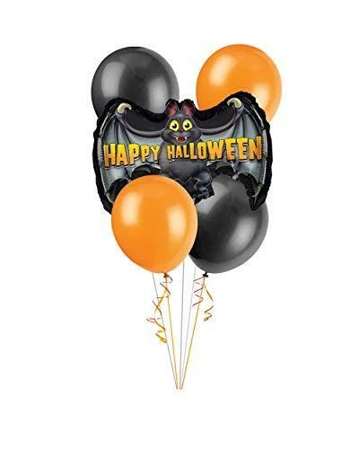 Happy Halloween Bat Balloon Bouquet (5 Balloons) | Viva Party Balloon ...